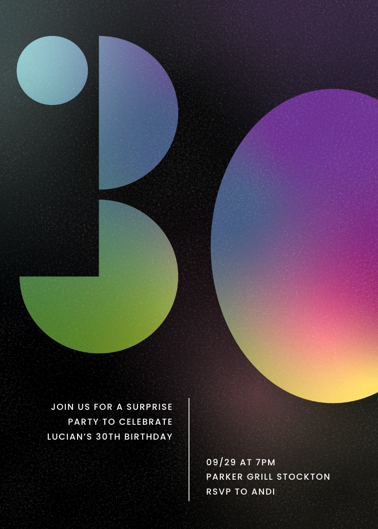 Milestone birthday 30 - Birthday Invitation Template (Free) | Greetings ...