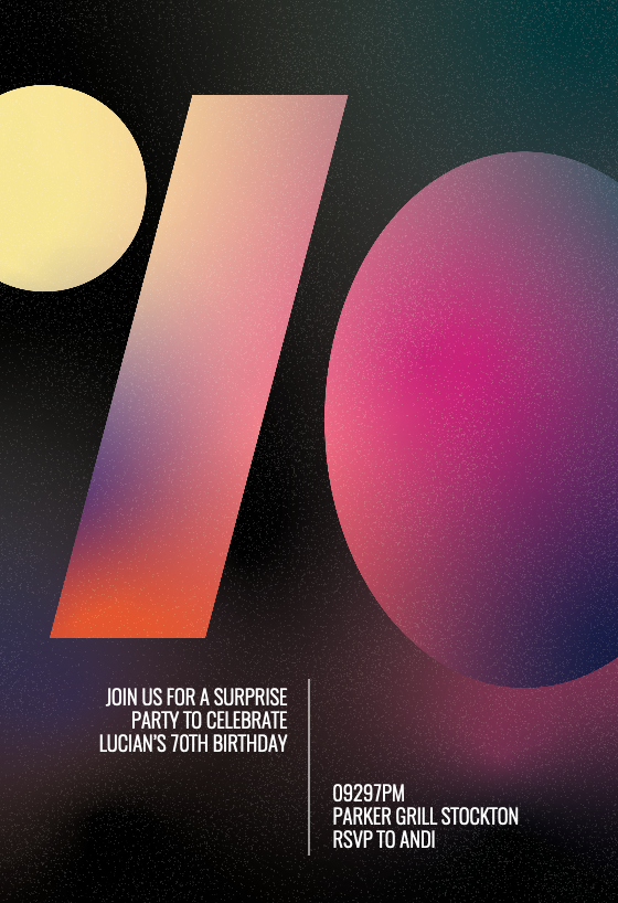 Milestone birthday 70 - Birthday Invitation Template (Free) | Greetings ...