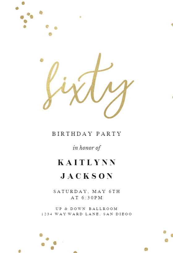 Gold Texture Birthday Invitation Template Greetings Island