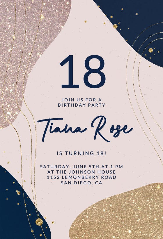 Modern abstract shapes - Birthday Invitation Template | Greetings Island