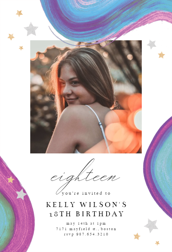 Diagonal Split - Birthday Invitation Template (Free) | Greetings Island