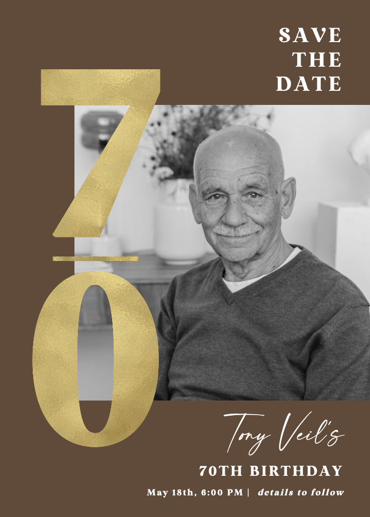 Seventy Shining - Birthday Invitation Template (Free) | Greetings Island