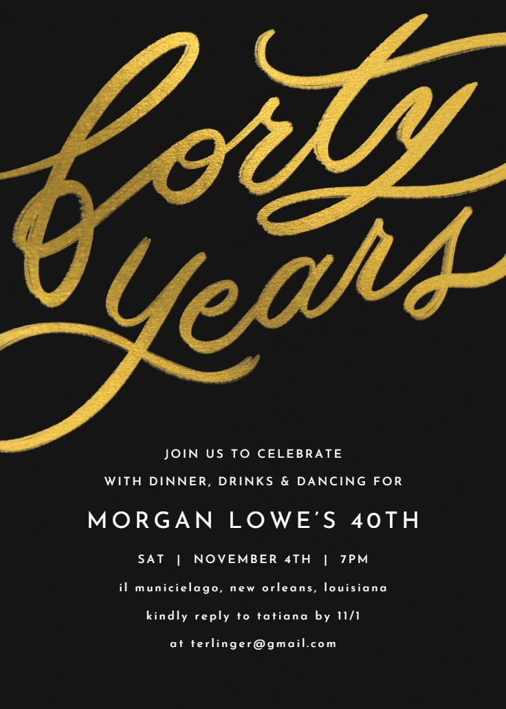 Simple Script 40 - Birthday Invitation Template (Free) | Greetings Island