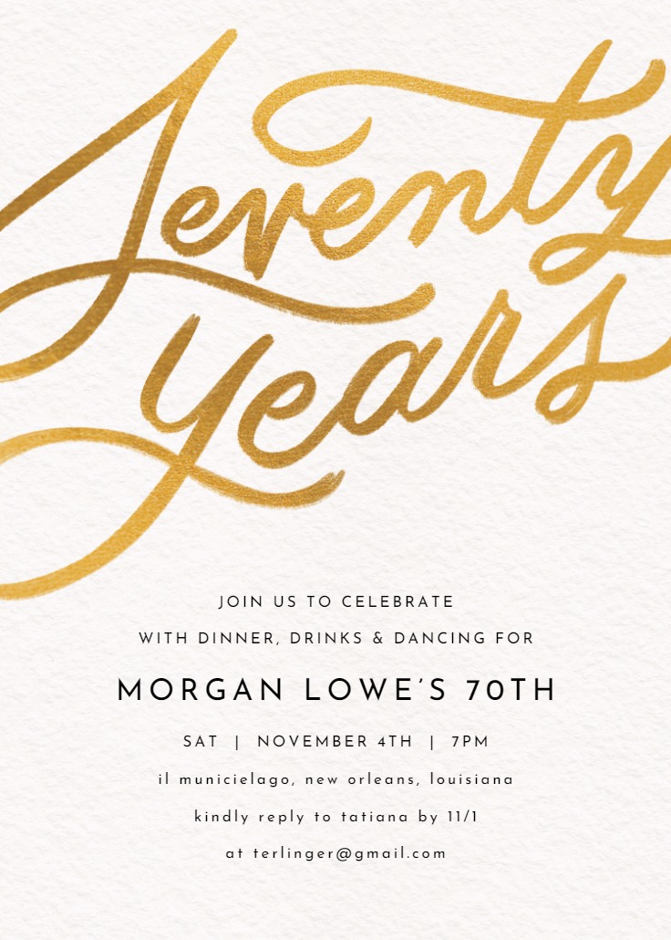Simple Script 70 - Birthday Invitation Template | Greetings Island