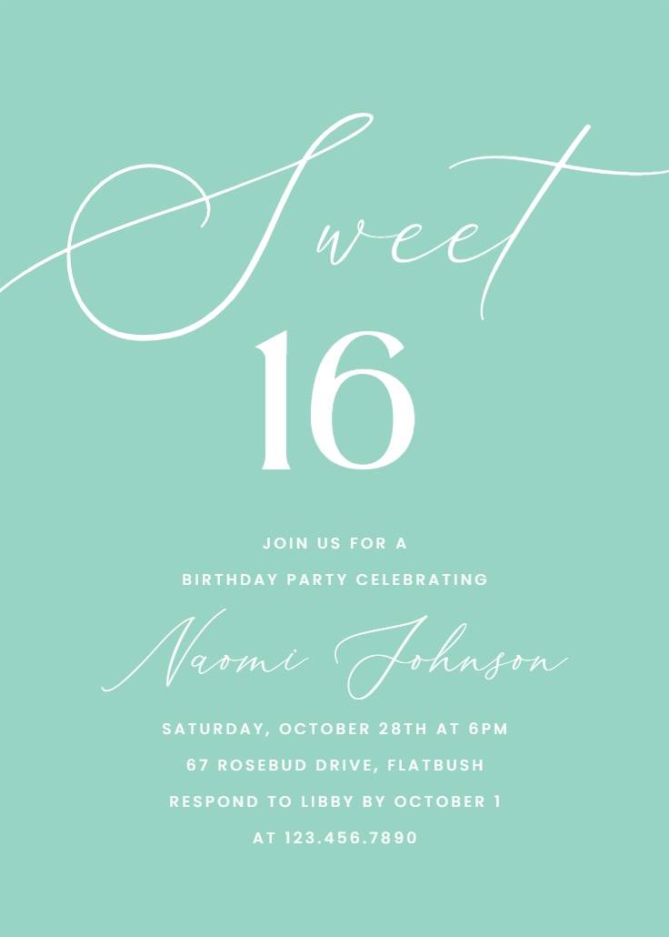 Sweet 16 - Sweet 16 Invitation Template (Free) | Greetings Island
