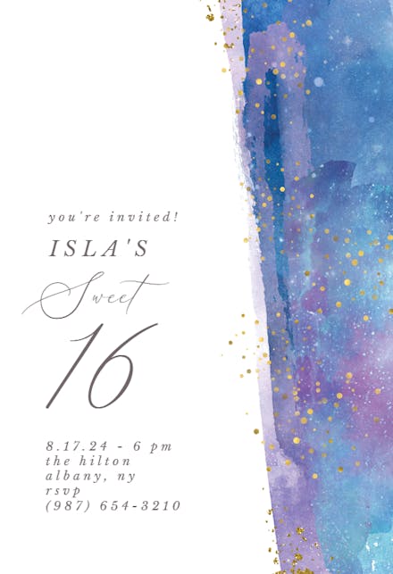 Sweet 16 - Sweet 16 Invitation Template (Free) | Greetings Island