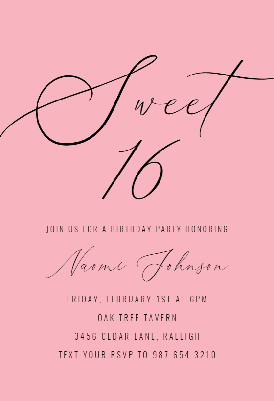 Shiny Sixteen - Sweet 16 Invitation Template (Free) | Greetings Island