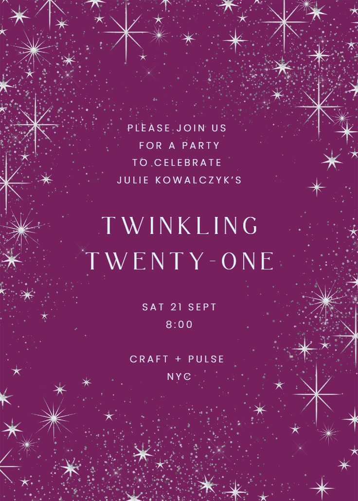 Twinkling Stars - Birthday Invitation Template (Free) | Greetings Island