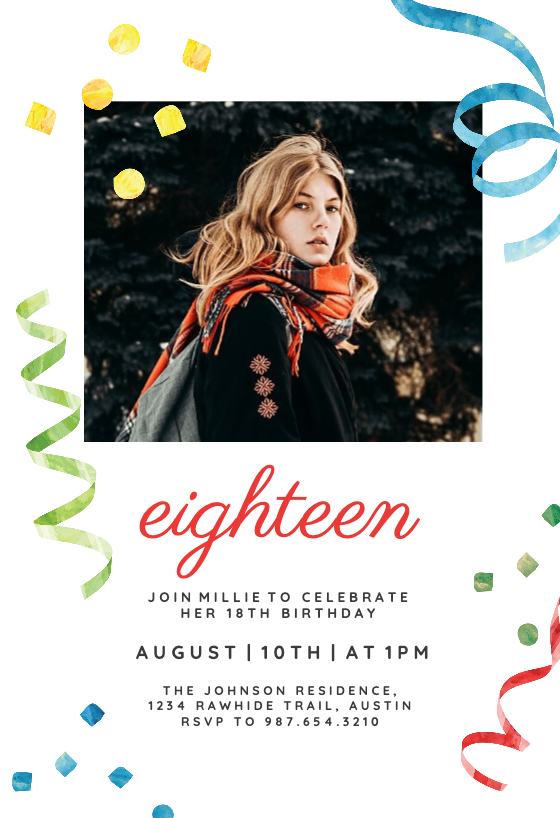 Diagonal Split - Birthday Invitation Template (Free) | Greetings Island