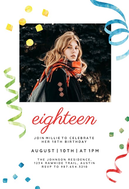 Diagonal Split - Birthday Invitation Template (Free) | Greetings Island