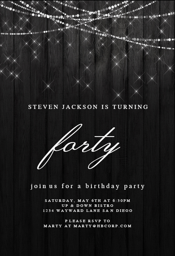 White string lights - Birthday Invitation Template | Greetings Island