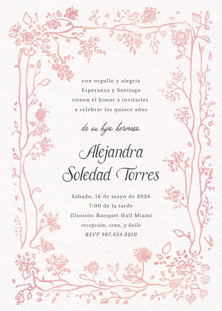 Floreciendo - Birthday Invitation Template (Free) | Greetings Island