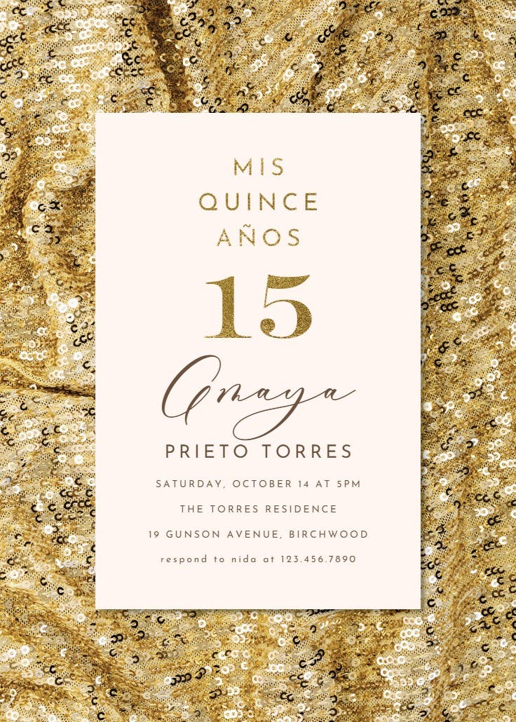 Quince años - Birthday Invitation Template (Free) | Greetings Island