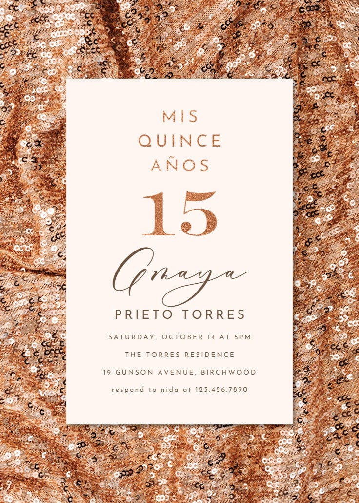 Quince años - Quinceañera Invitation Template (Free) | Greetings Island