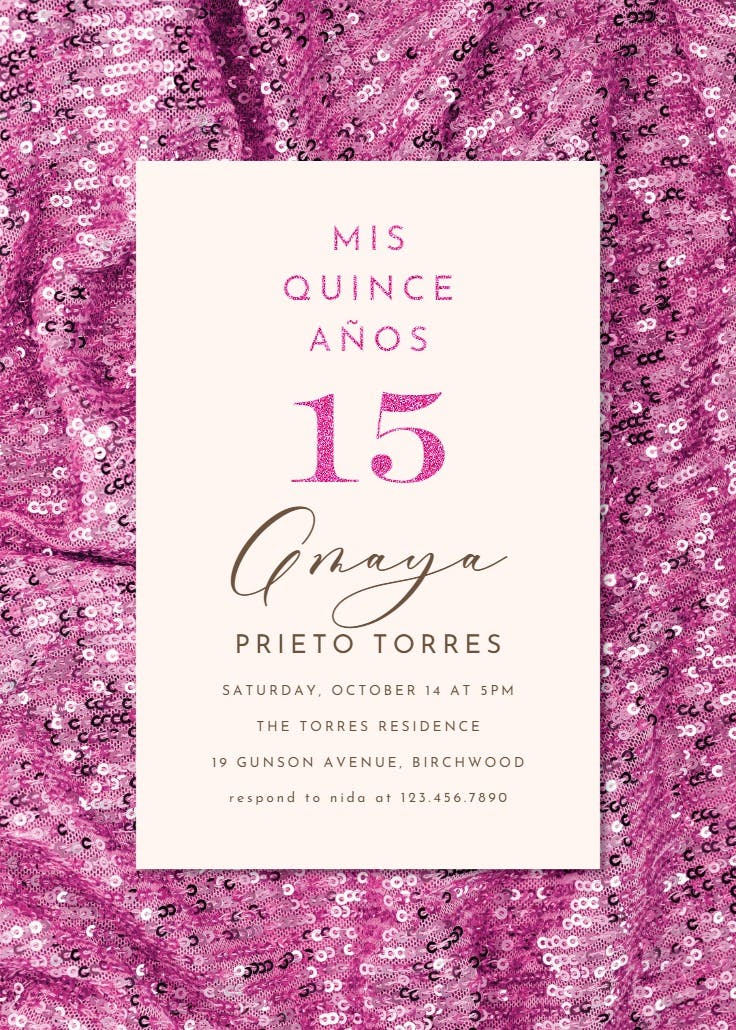 Quince años - Birthday Invitation Template (Free) | Greetings Island
