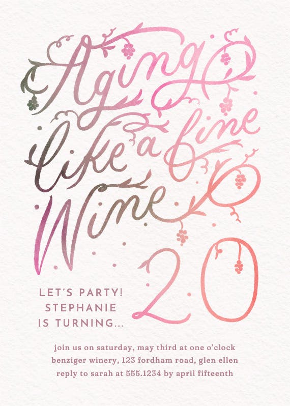 Aging Well Hand Lettered - Birthday Invitation Template (Free ...