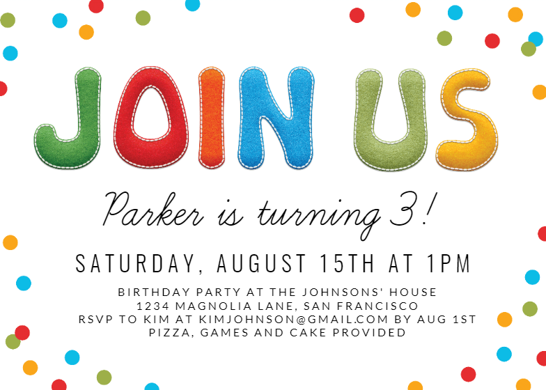 Fun Day - Printable Party Invitation (Free) | Greetings Island