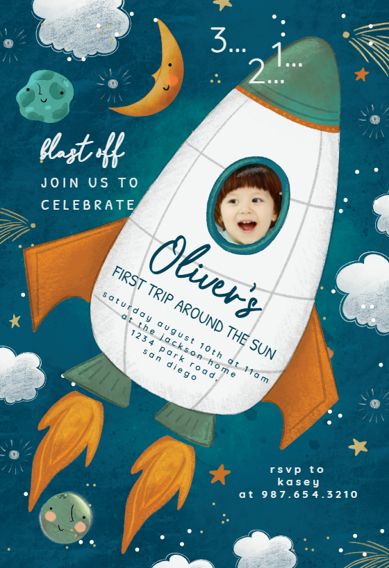 Red Rocket - Birthday Invitation Template (Free) | Greetings Island