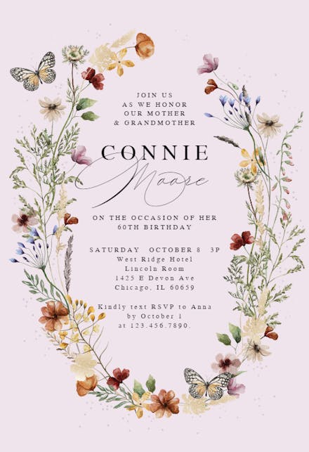 Beautiful Blooms - Birthday Invitation Template | Greetings Island