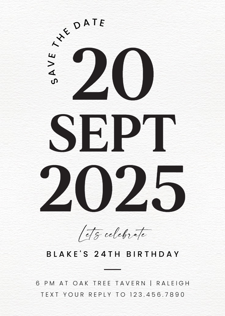 Big and Bold - Birthday Invitation Template (Free) | Greetings Island