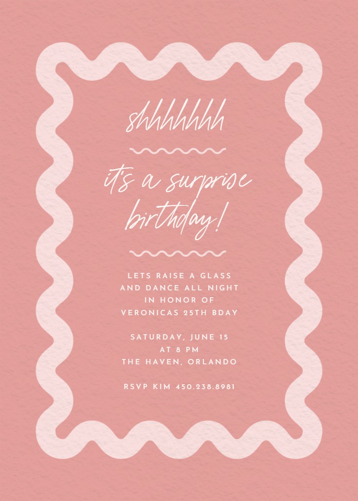 Billowing Border - Birthday Invitation Template | Greetings Island