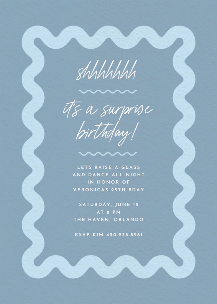Billowing Border - Birthday Invitation Template | Greetings Island