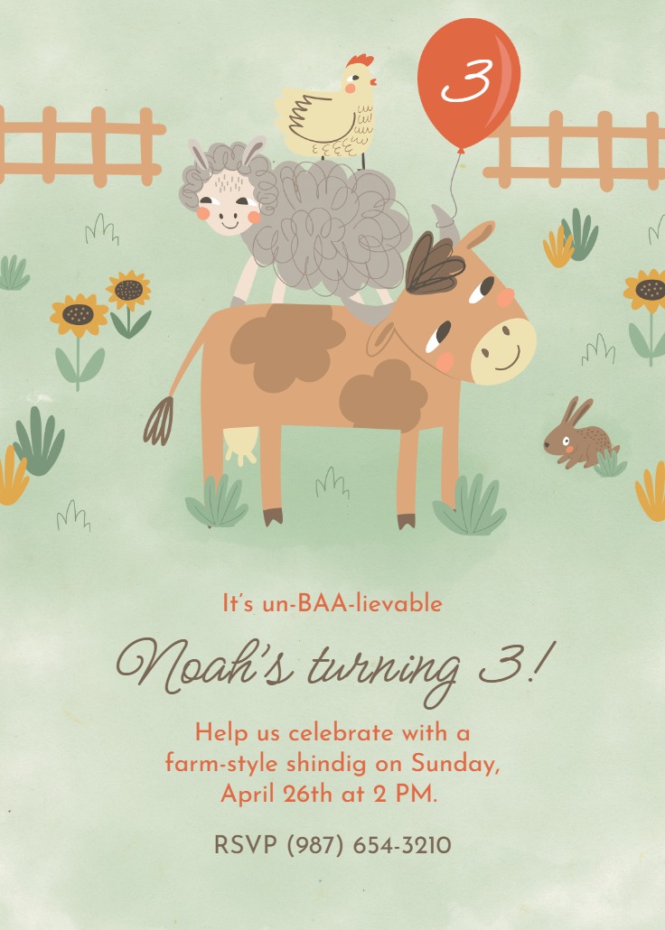 Farm Barn - Birthday Invitation Template | Greetings Island