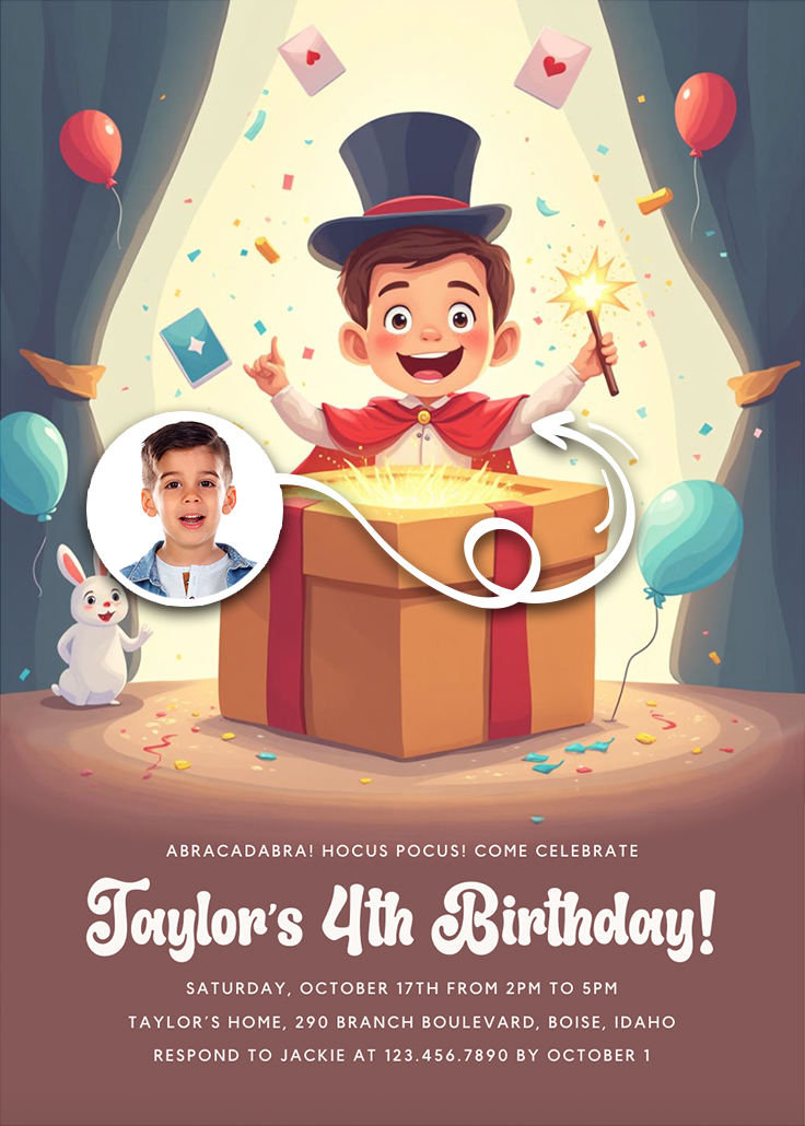 Birthday Magic - Birthday Invitation Template (Free) | Greetings Island
