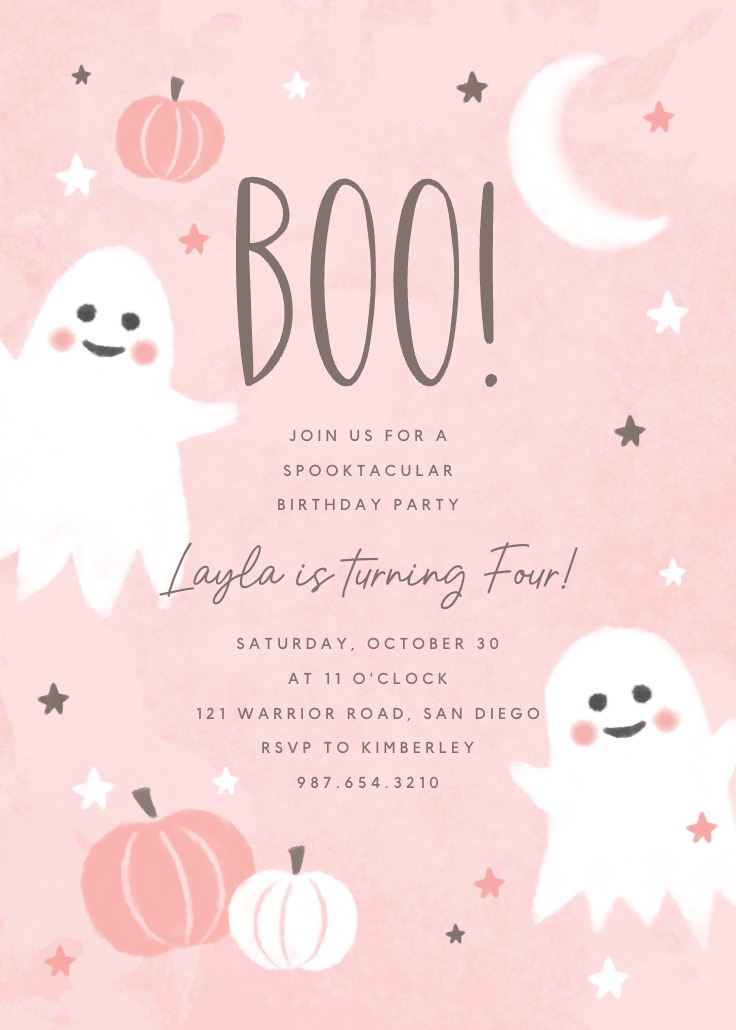 Boo Birthday - Birthday Invitation Template | Greetings Island