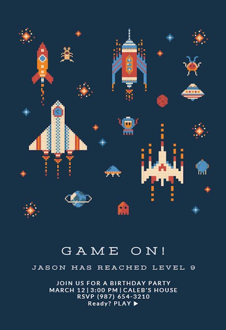 Retro Gamer - Birthday Invitation Template | Greetings Island