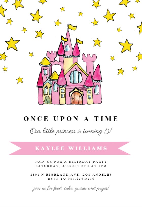 Castle Doodle - Birthday Invitation Template (Free) | Greetings Island