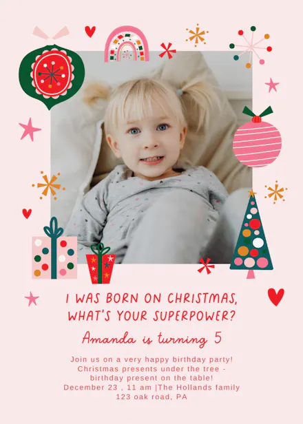 Christmas Power - Invitation Template (Free) | Greetings Island