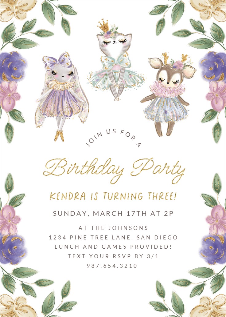 Forest Fairies - Birthday Invitation Template (Free) | Greetings Island