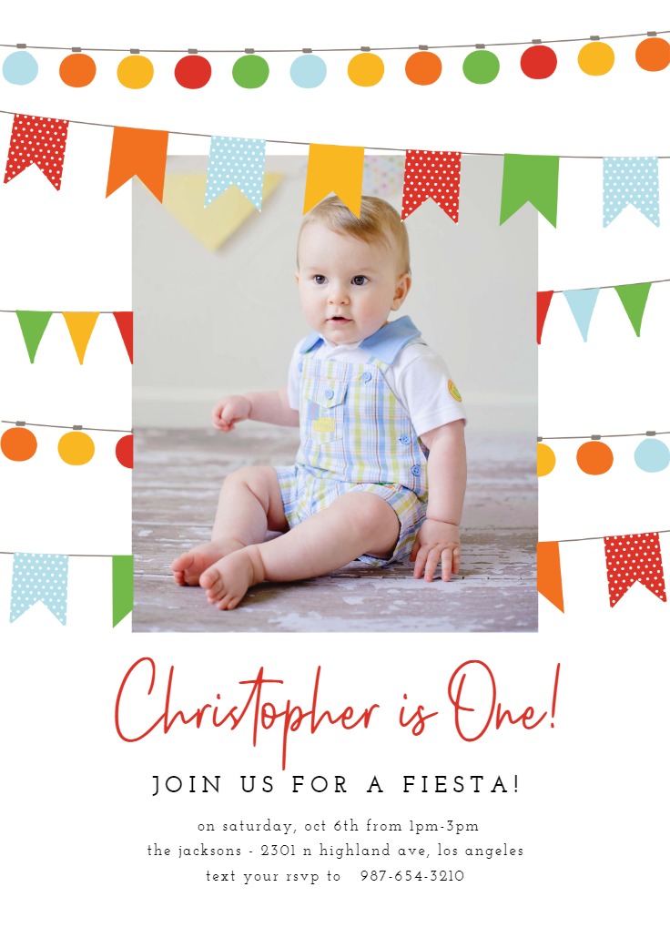 Cute Fiesta Flags - Birthday Invitation Template (Free) | Greetings Island