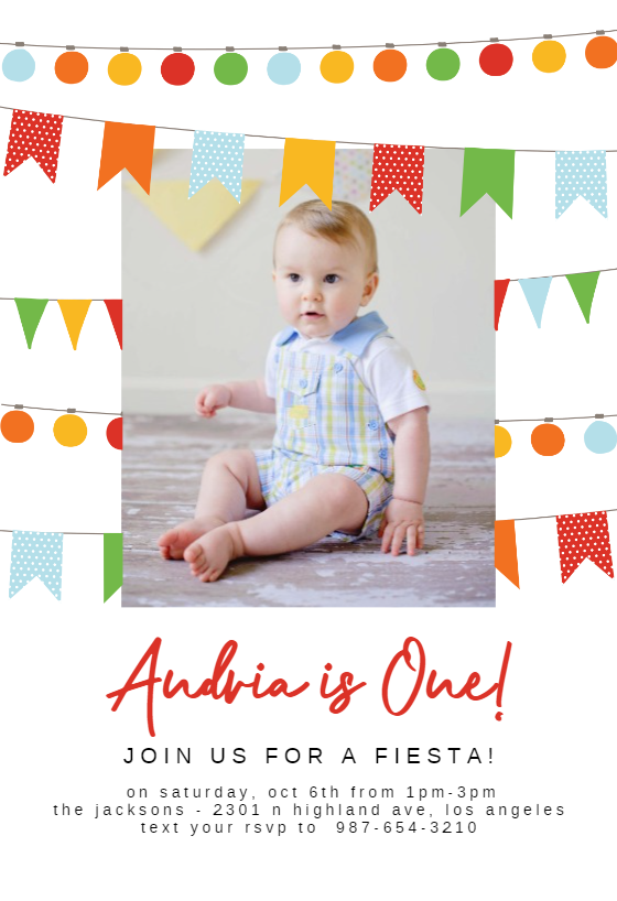 Cute Fiesta Flags - Invitación De Cumpleaños | Greetings Island