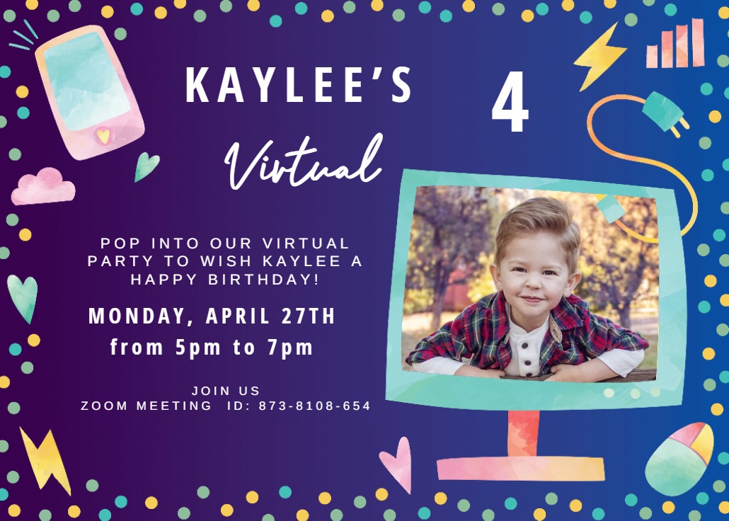 Cute Technology - Birthday Invitation Template (Free) | Greetings Island