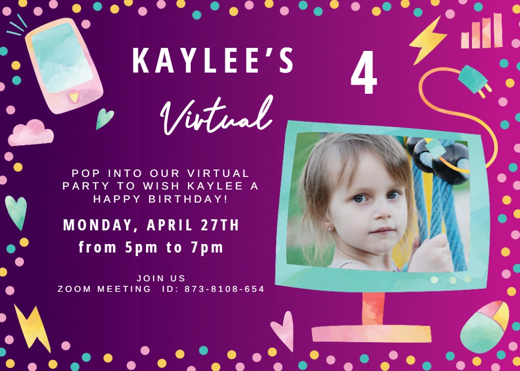 Cute Technology - Birthday Invitation Template (Free) | Greetings Island