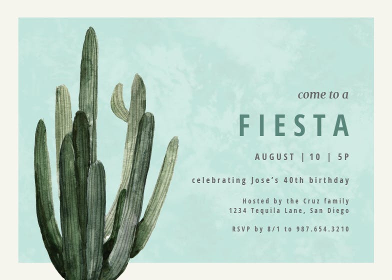Desert Cactus - Birthday Invitation Template (Free) | Greetings Island