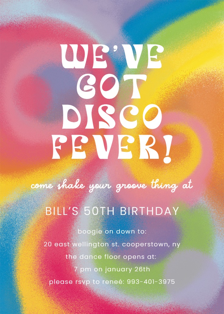 70s Wave - Birthday Invitation Template (Free) | Greetings Island