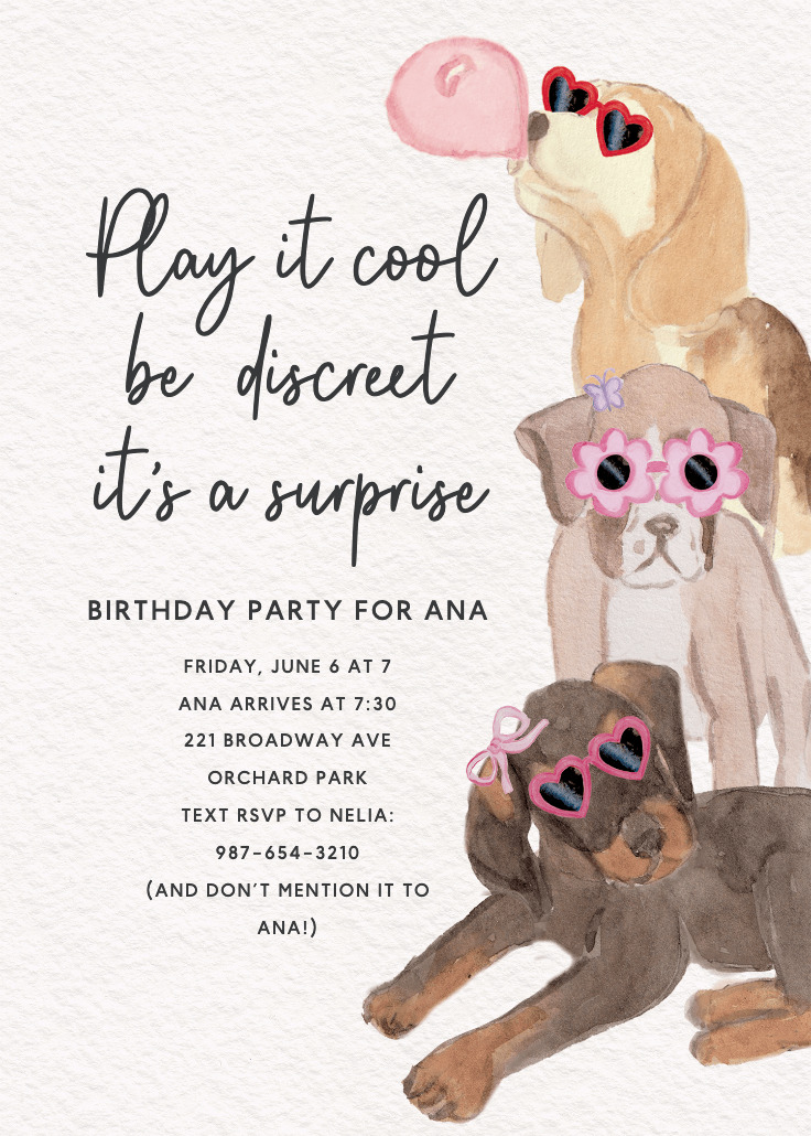 Discreet dogs - Birthday Invitation Template | Greetings Island