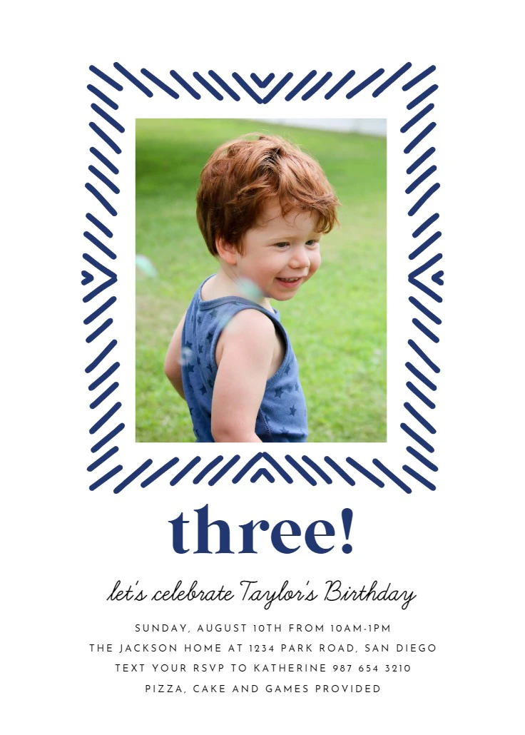 Doodle Frame - Birthday Invitation Template (Free) | Greetings Island