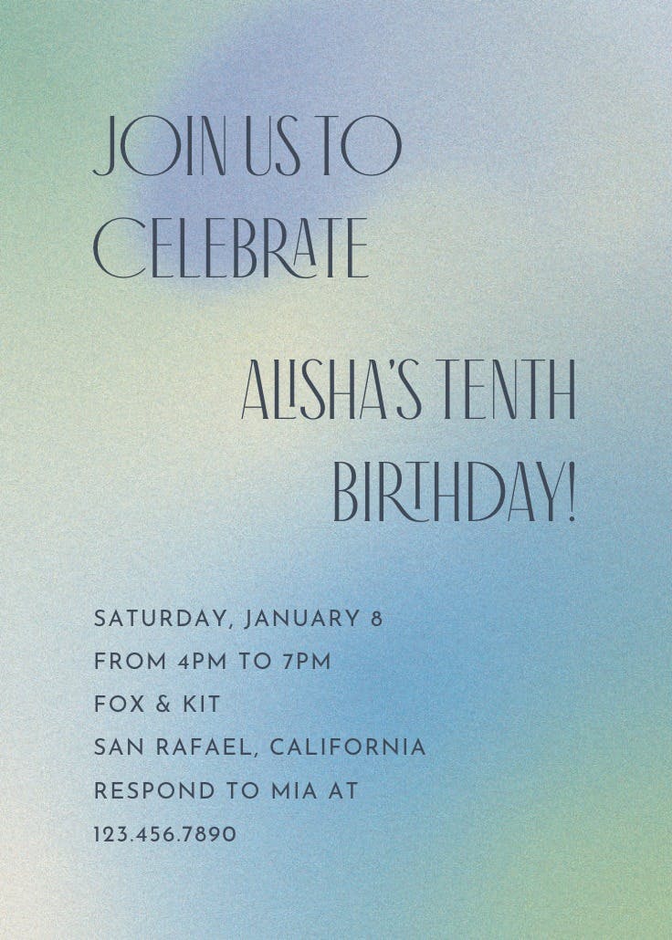 Dreamlike Gradient - Invitation Template (Free) | Greetings Island