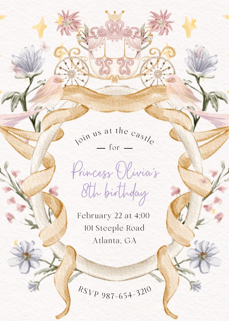 Dream Castle - Birthday Invitation Template (Free) | Greetings Island