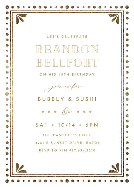 Fancy Night - Birthday Invitation Template | Greetings Island