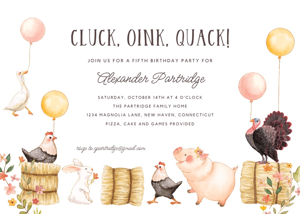 Farm - Birthday Invitation Template (Free) | Greetings Island