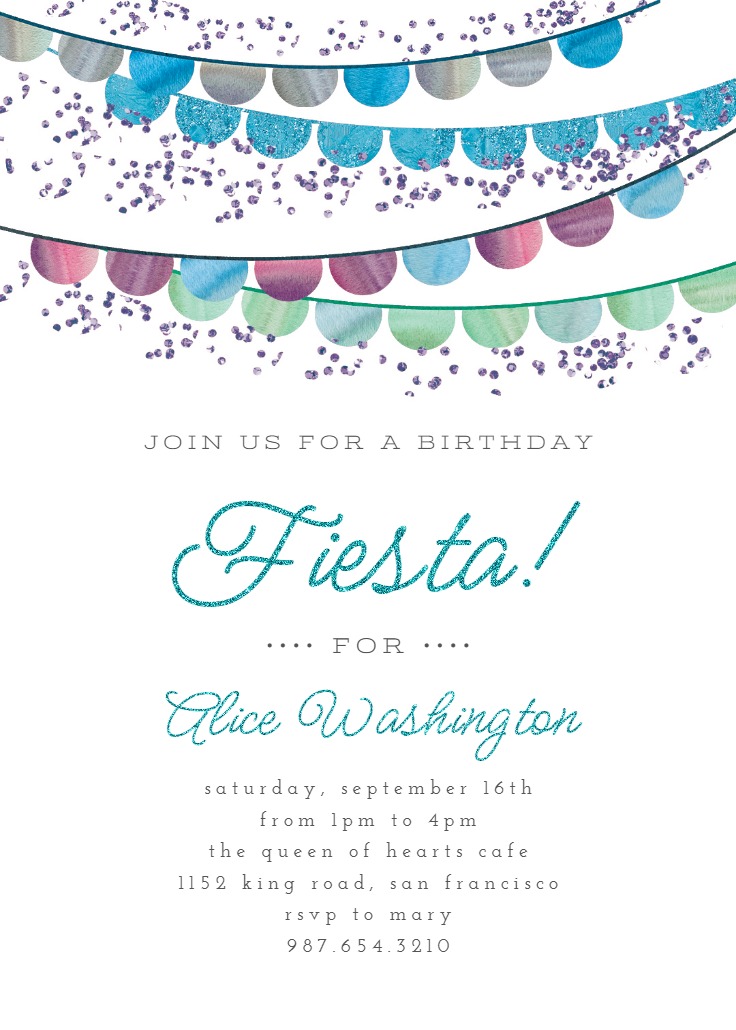 Fiesta flags - Birthday Invitation Template (Free) | Greetings Island