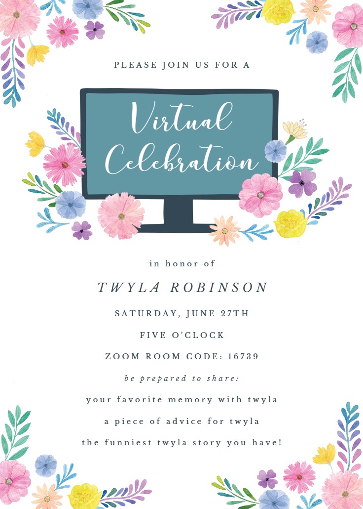 Flower Computer - Birthday Invitation Template (Free) | Greetings Island