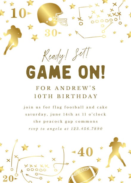 Game Time - sports & games Invitation Template (Free) | Greetings Island