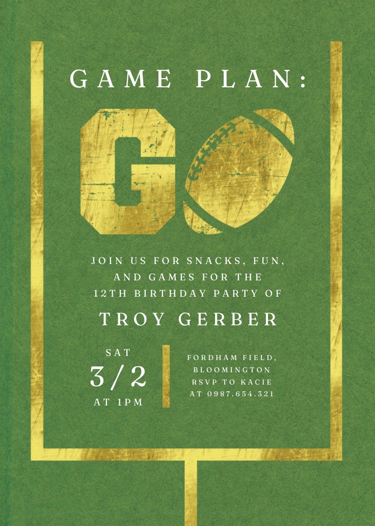 Football Party - Sports & games Invitation Template (Free) | Greetings ...