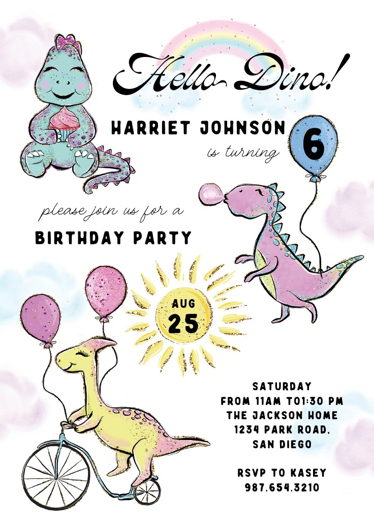 Dinosaur Party Invitation Templates (Free) | Greetings Island
